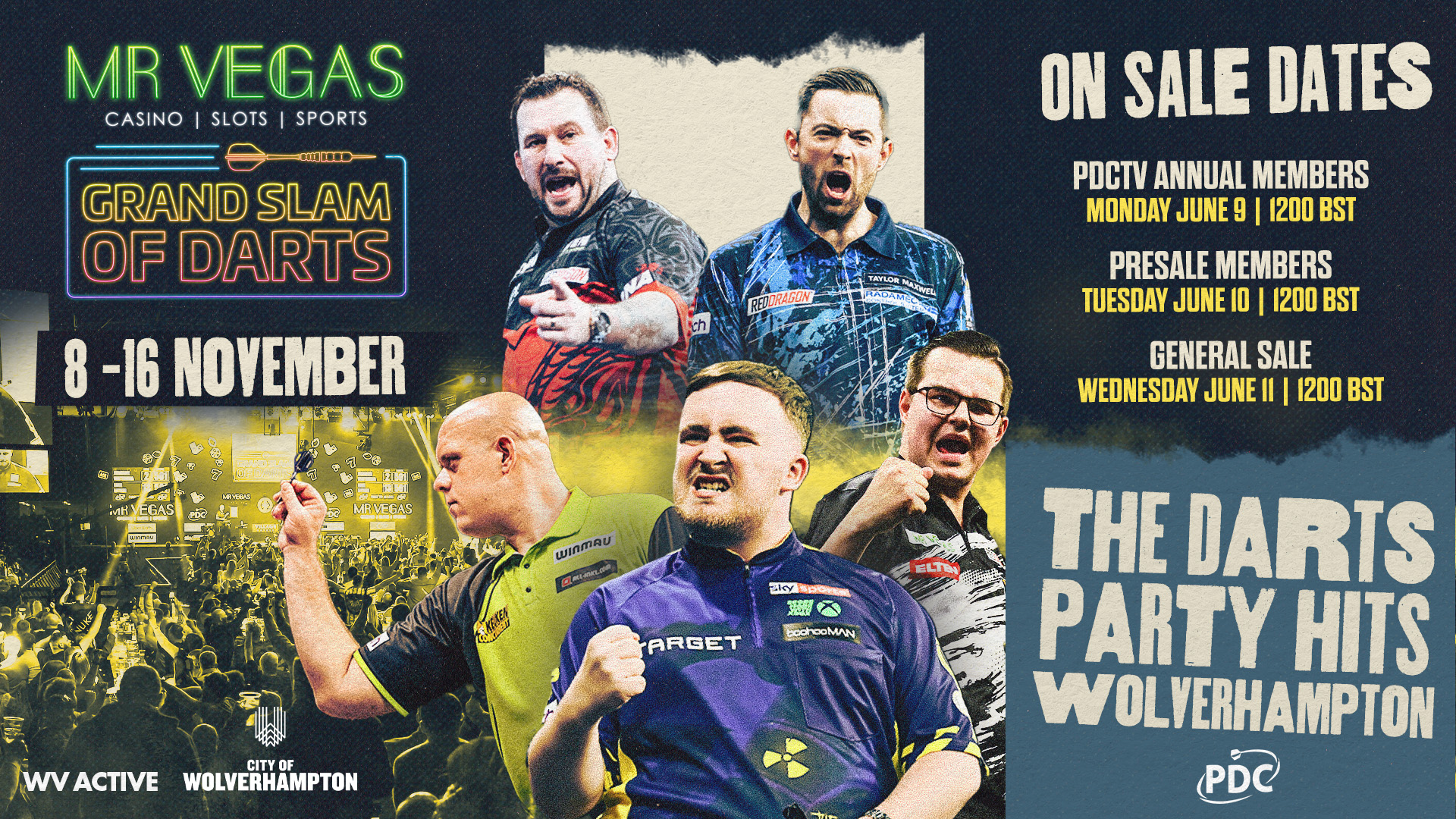 2025 Mr Vegas Grand Slam of Darts session times & ticket prices confirmed | PDC